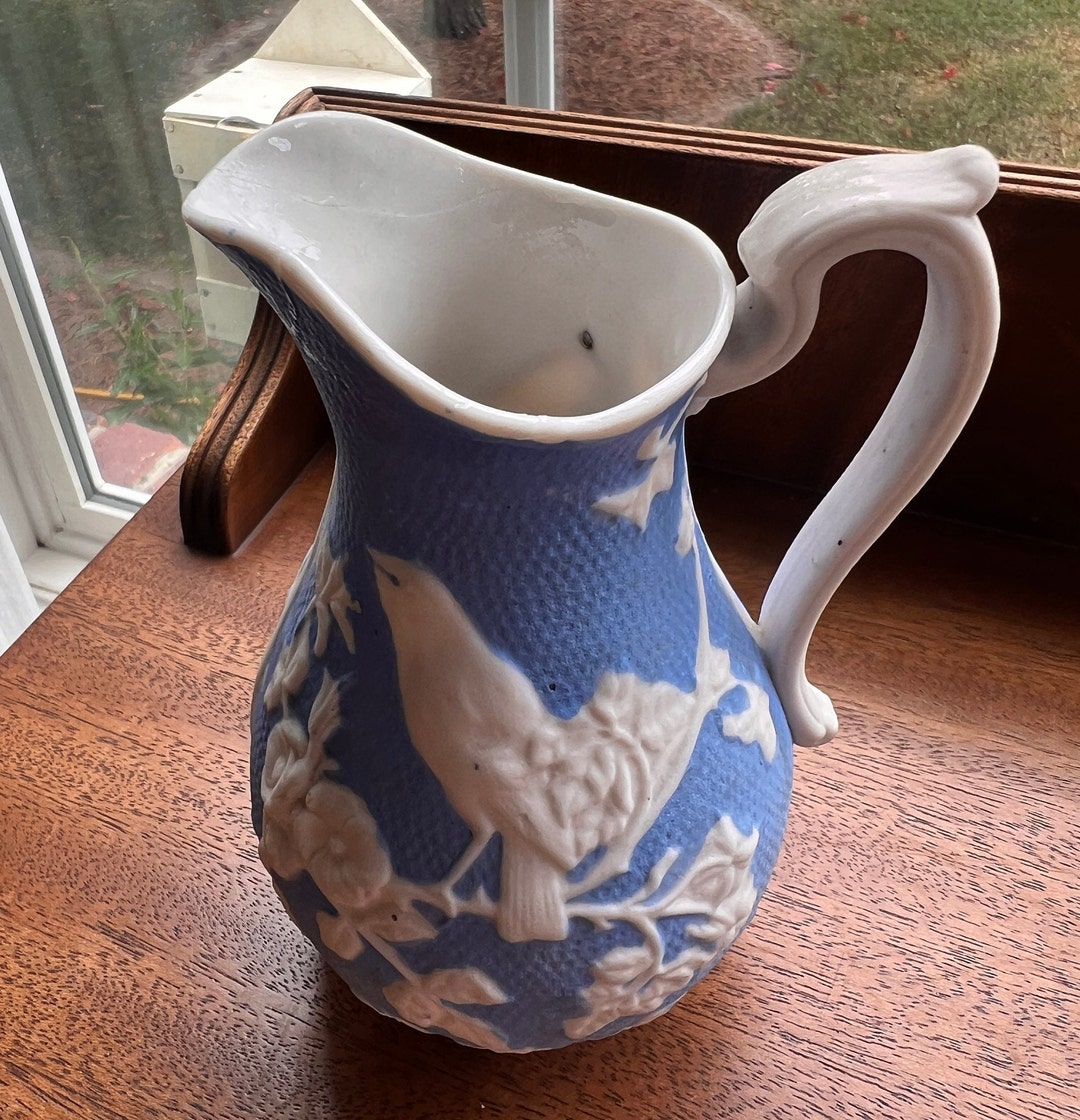 Parian Ware Pitcher With Bird and Floral Motif - Etsy