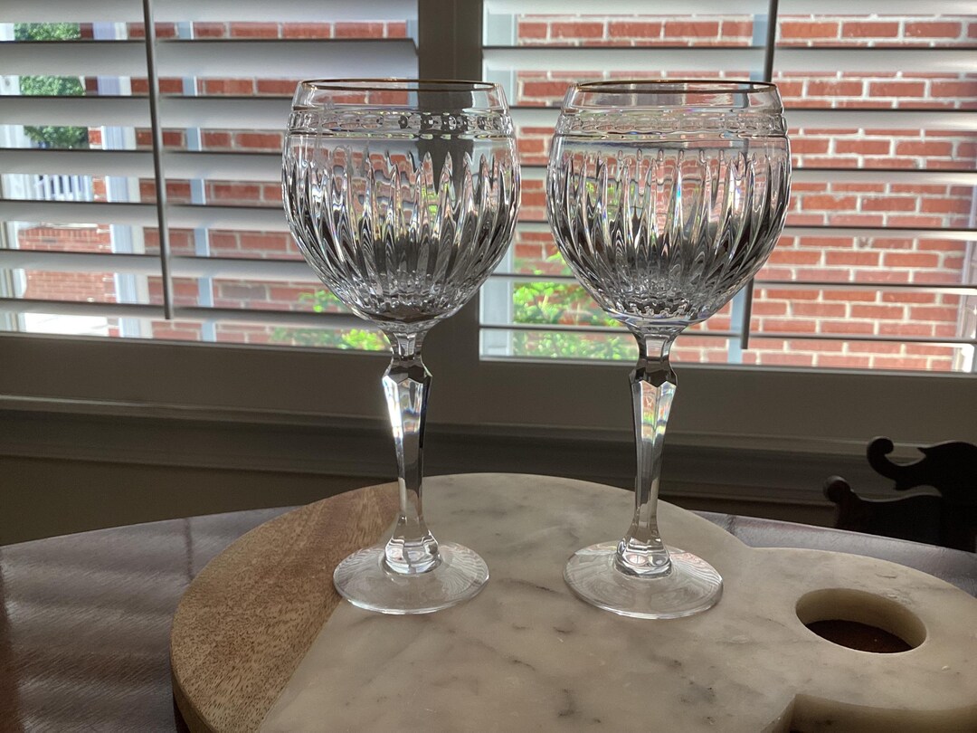 Waterford Crystal Hanover Gold Balloon Wine Glasses, Set of Two - Etsy