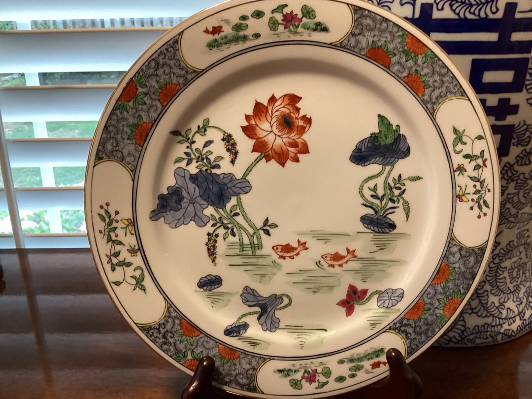 Vintage Asian Inspired Porcelain Plate - Etsy