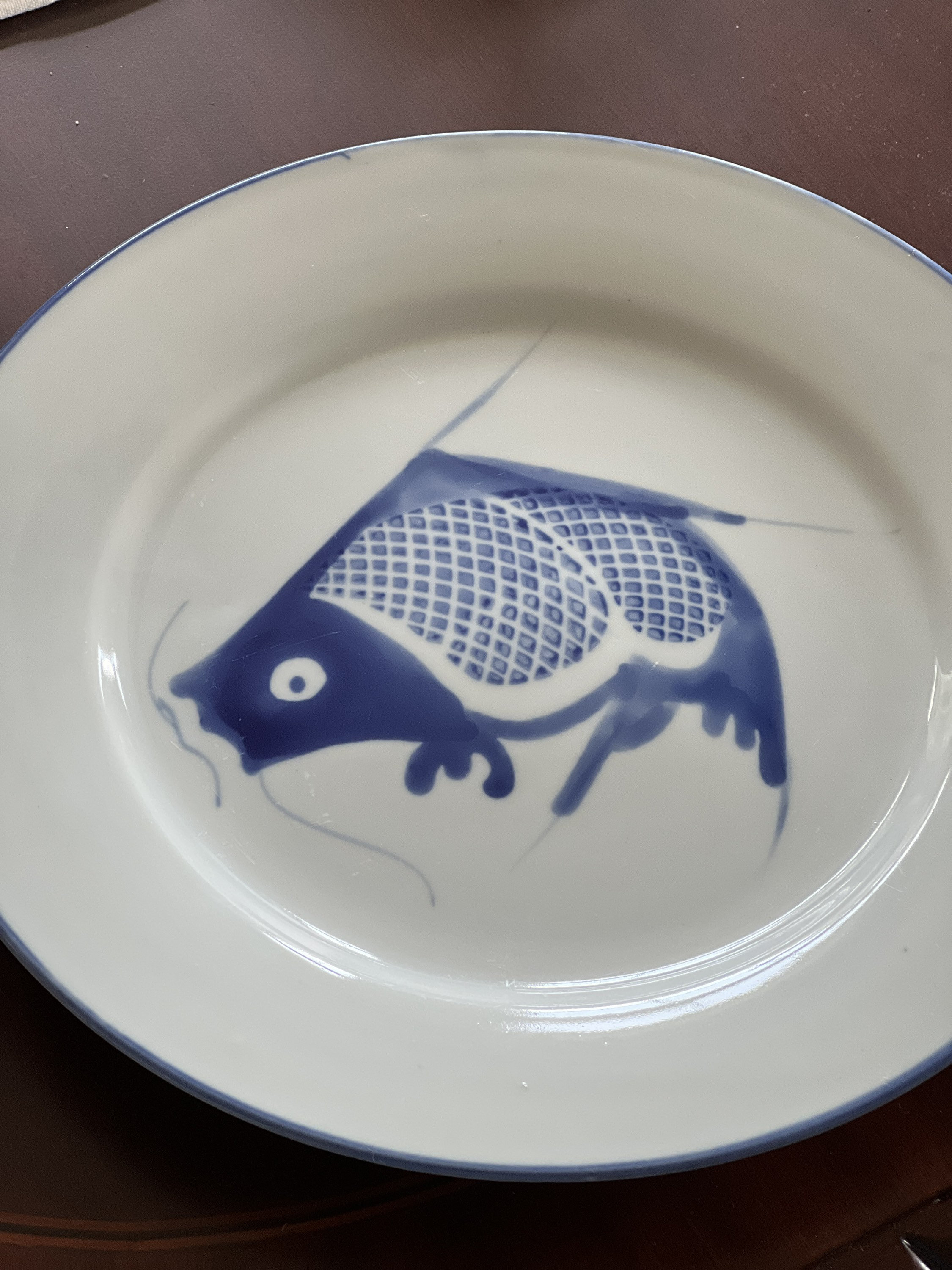 Vintage Blue and White Koi Fish Plates. - Etsy