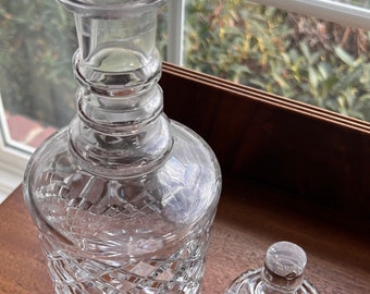 Pinwheel Crystal Decanter Bottle Vintage Barware Whisky Scotch Bottle ...