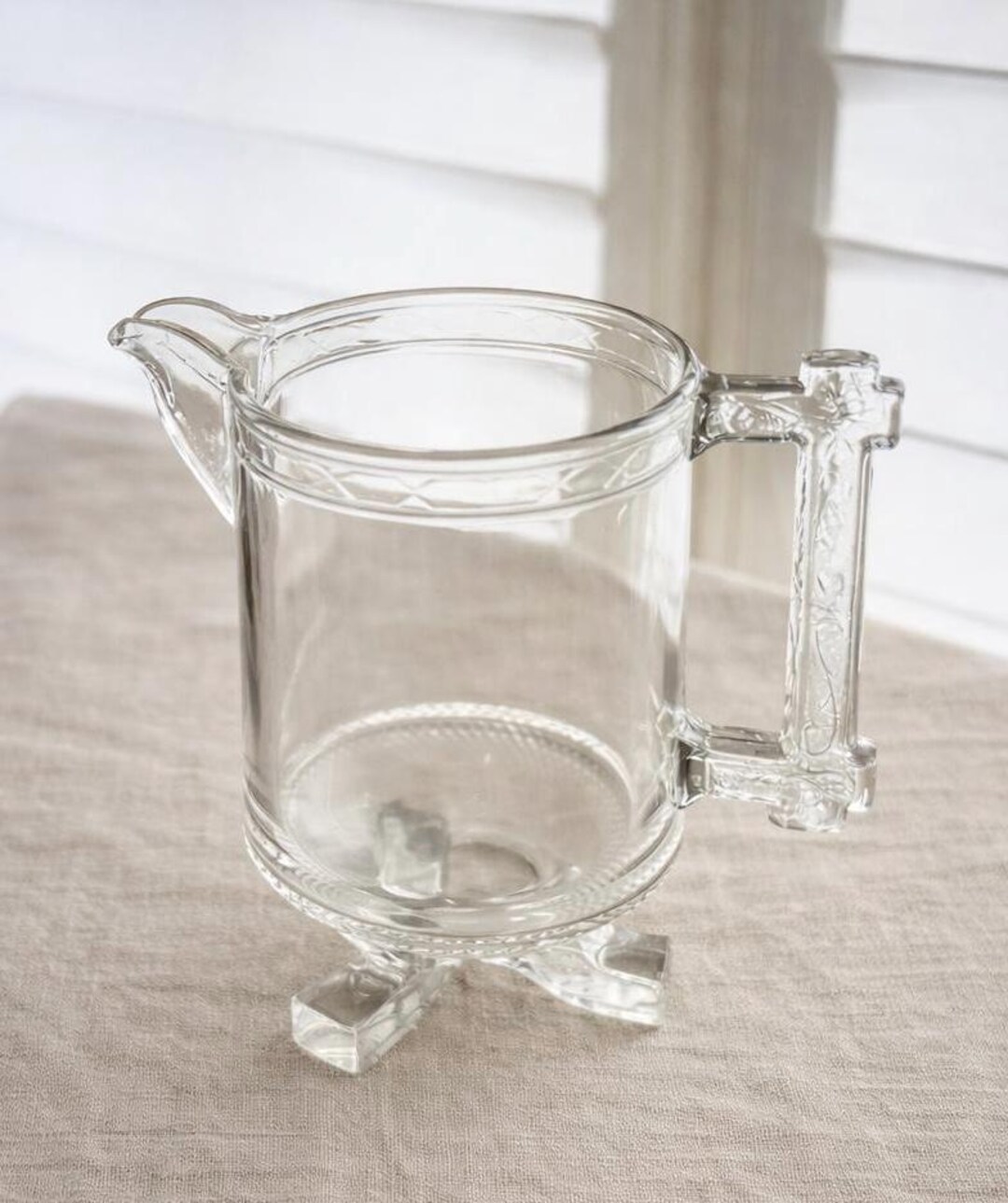 EAPG La Belle Glass Queen Anne Pitcher 1879 Bearded Man - Etsy