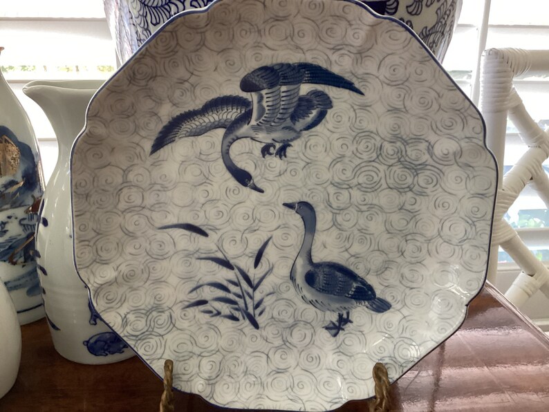 Vintage Yamaji Hexagon Goose Plate - Etsy