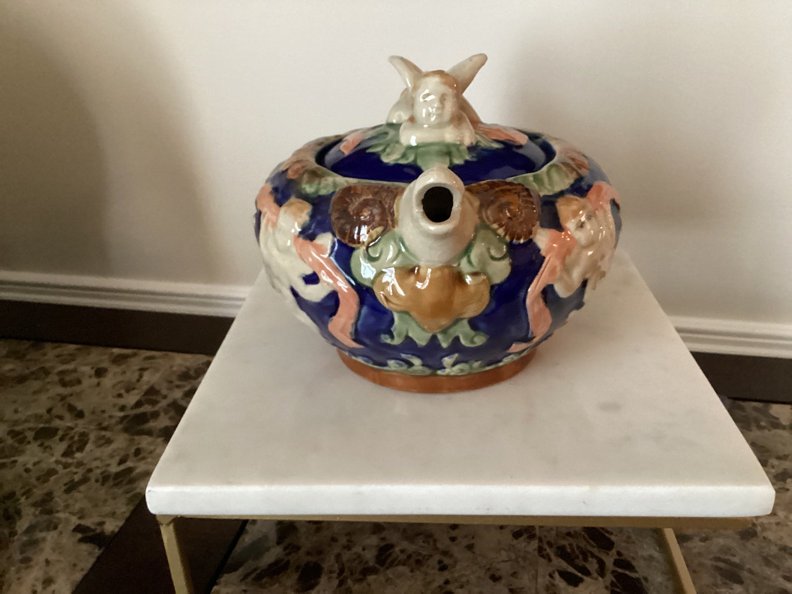 Vintage Ceramic Cherubs Angels Ram Collectible Teapot - Etsy