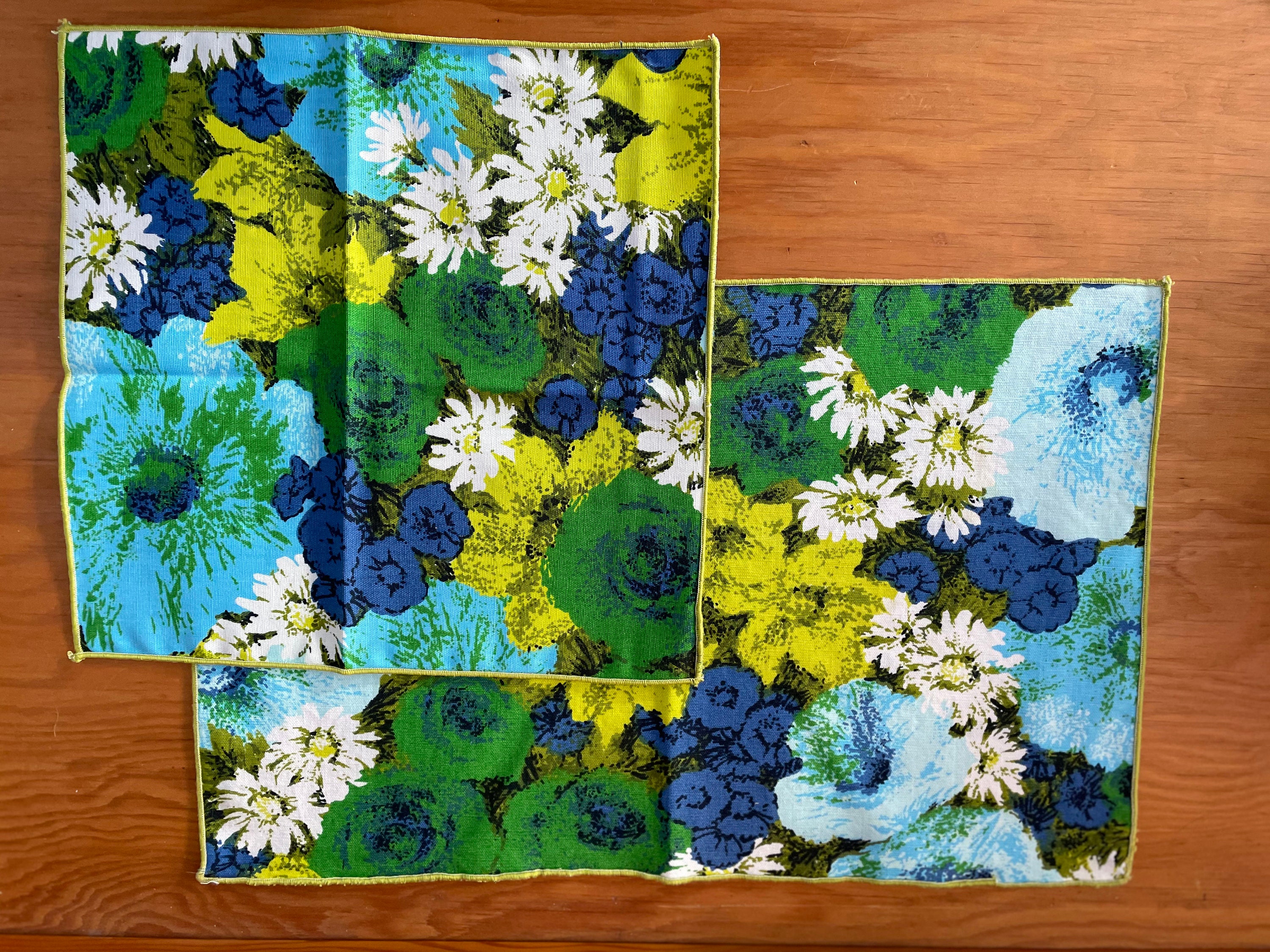 Set of Four 1960's Bloomcraft Fabric Placemats and Napkins - Etsy