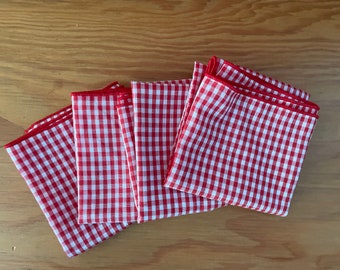 Red Gingham Napkins - Etsy