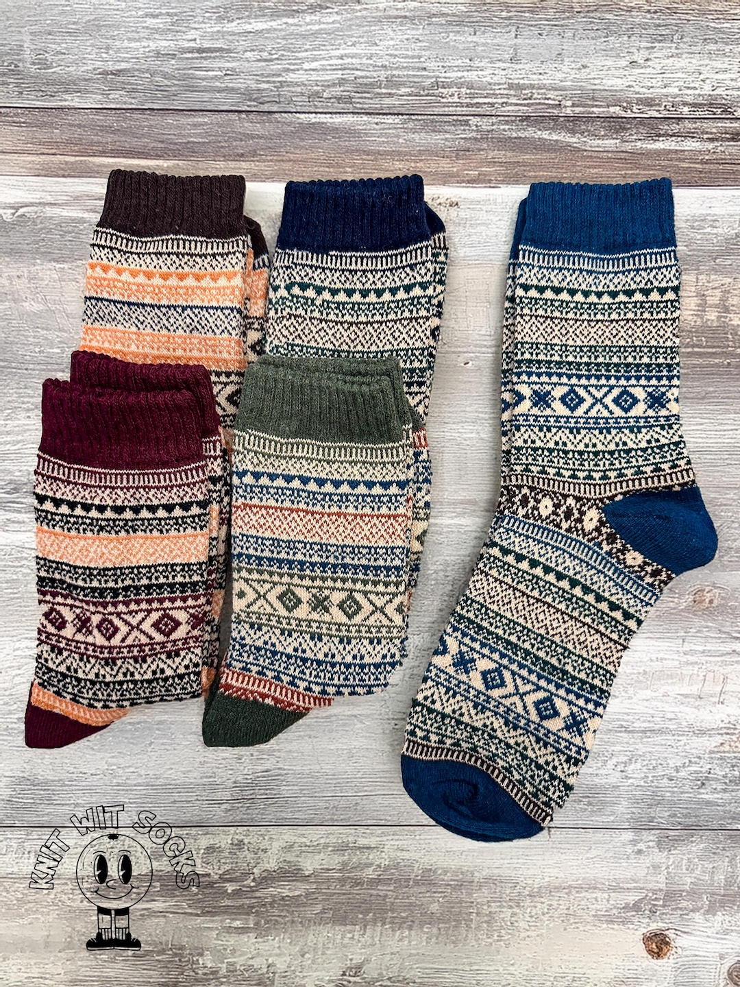Cozy Nordic-pattern Wool Socks | Winter Warmth in Rustic Style - Etsy