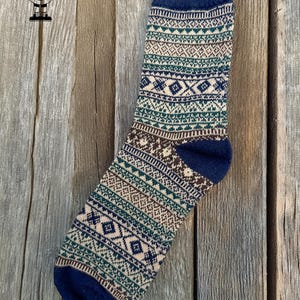 Cozy Nordic-pattern Wool Socks | Winter Warmth in Rustic Style - Etsy