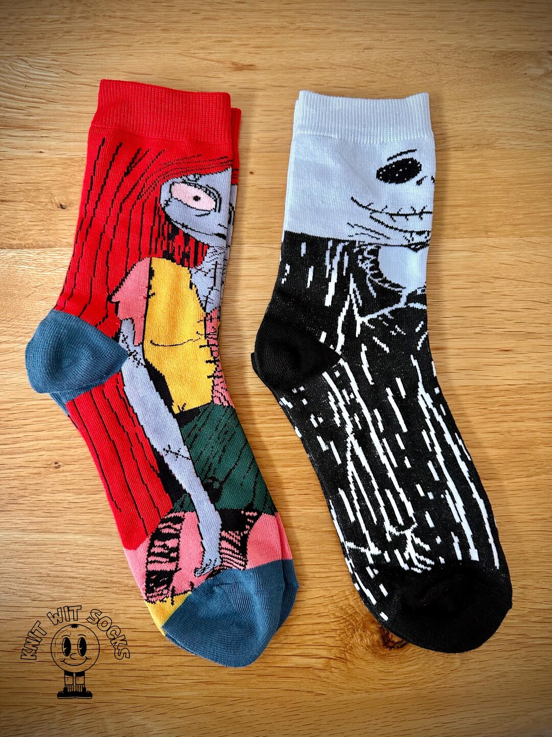 Jack & Sally Themed Knit Socks Perfect for Halloween Fans 2 Pairs - Etsy