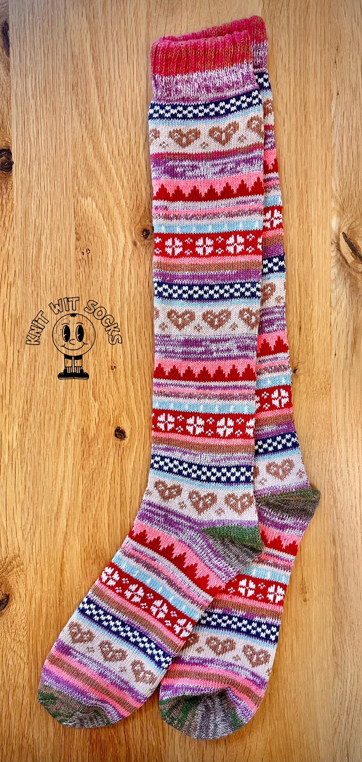 Nordic Style Wool Welly Socks: Vibrant Patterned Extra Long Socks - Etsy UK