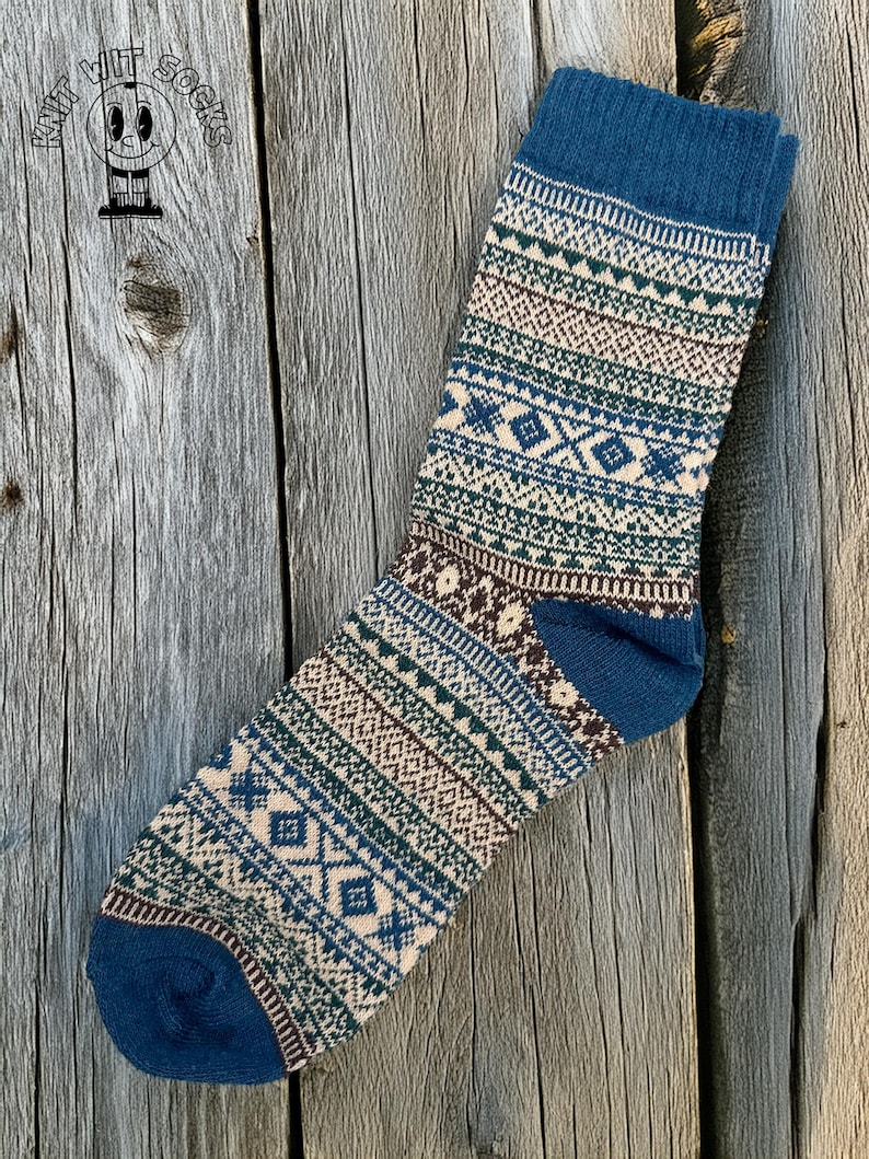 Cozy Nordic-pattern Wool Socks | Winter Warmth in Rustic Style - Etsy