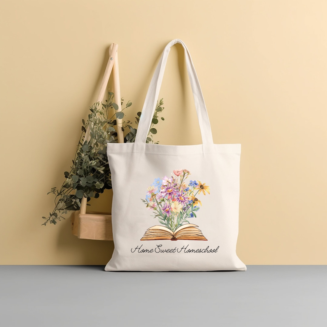 Homeschool Tote Bag | Library Bag | Home Sweet Homeschool - Etsy