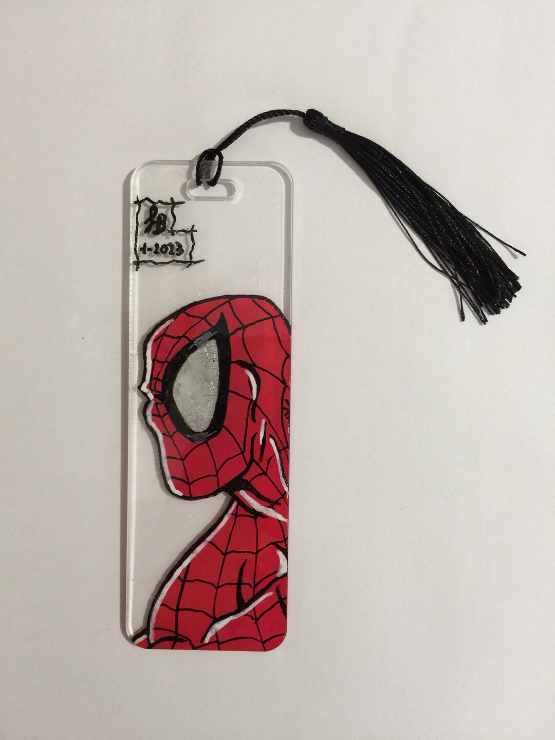 Hand Painted Acrylic Rectangular Bookmark - Spiderman - Etsy