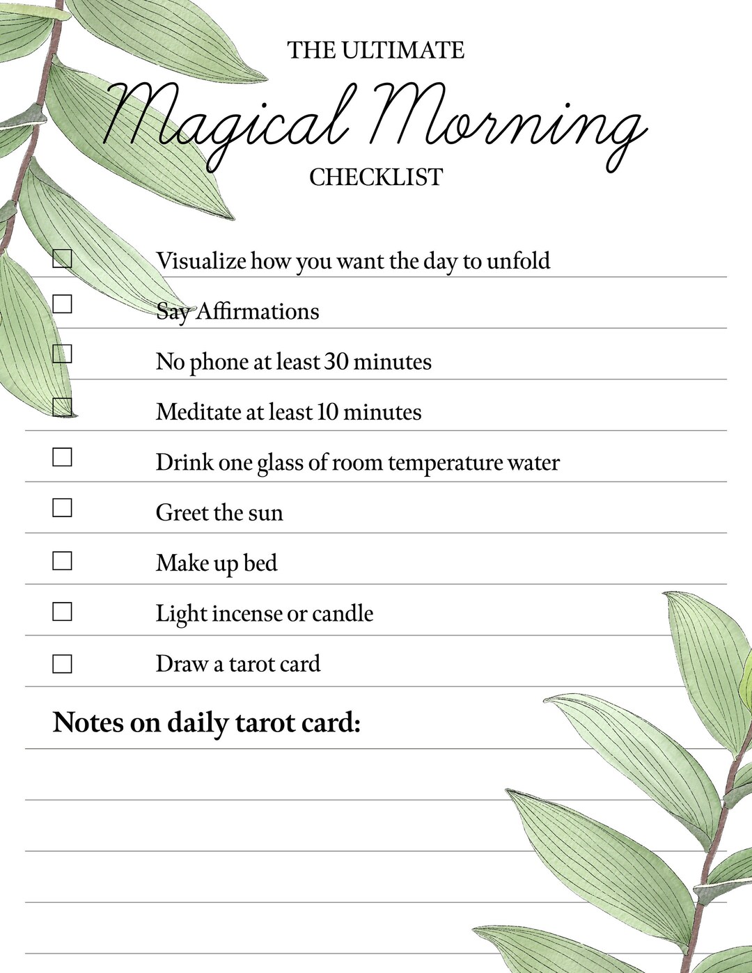 Ultimate Magical Morning Checklist, Printable Checklist, Morning ...