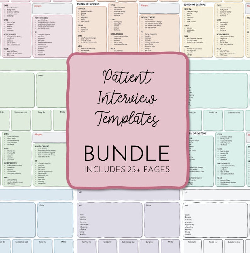 Patient Interview Template Bundle – H&P, Medical History (PDF) - Etsy