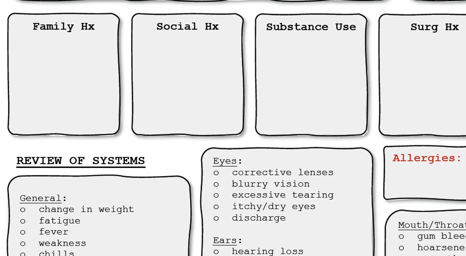 Patient Interview Template - History and Physical Exam | H&P | PDF ...