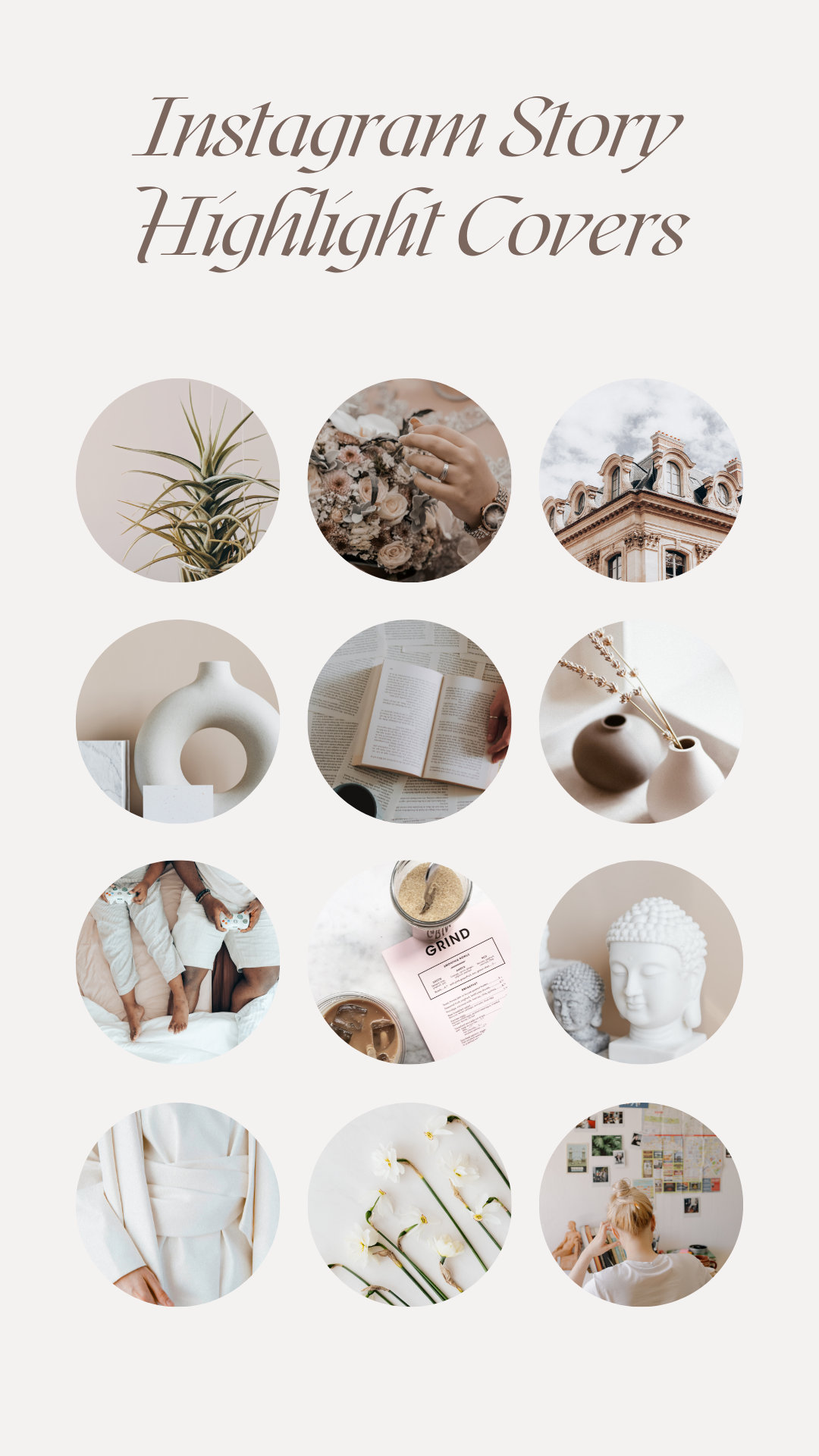 Minimal Instagram Highlight Covers, Minimalist Highlight Icons, Cream ...
