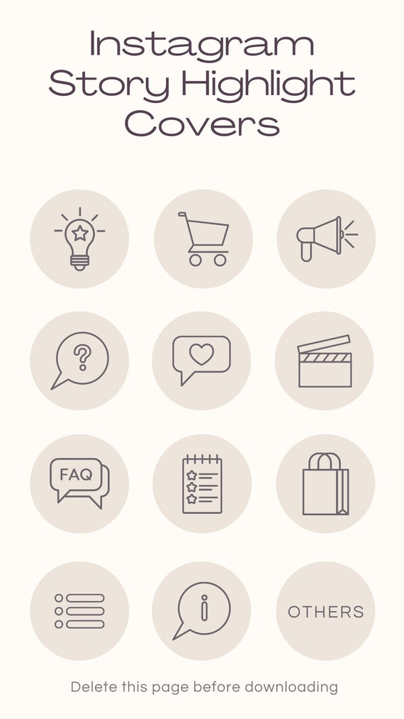 Minimal Instagram Highlight Covers Minimalist Highlight - Etsy
