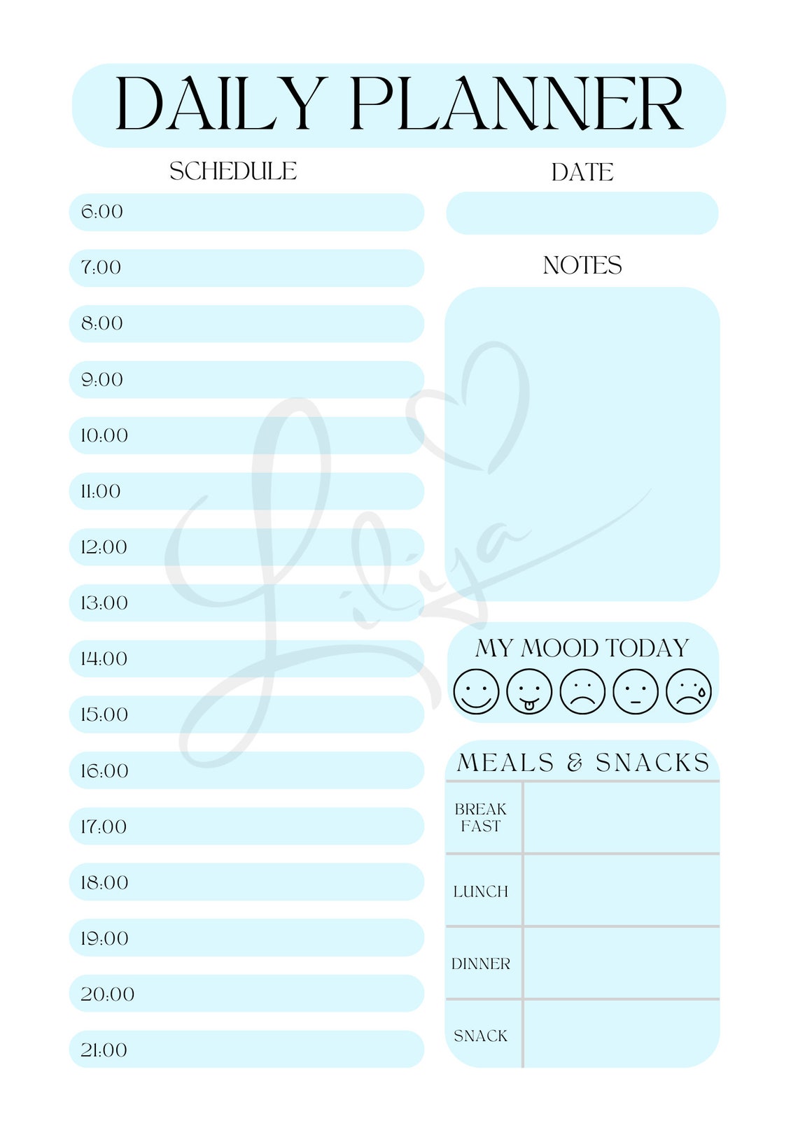 Daily Planner Printable, ADHD, Routine, Planner, A4, Minimalistic - Etsy