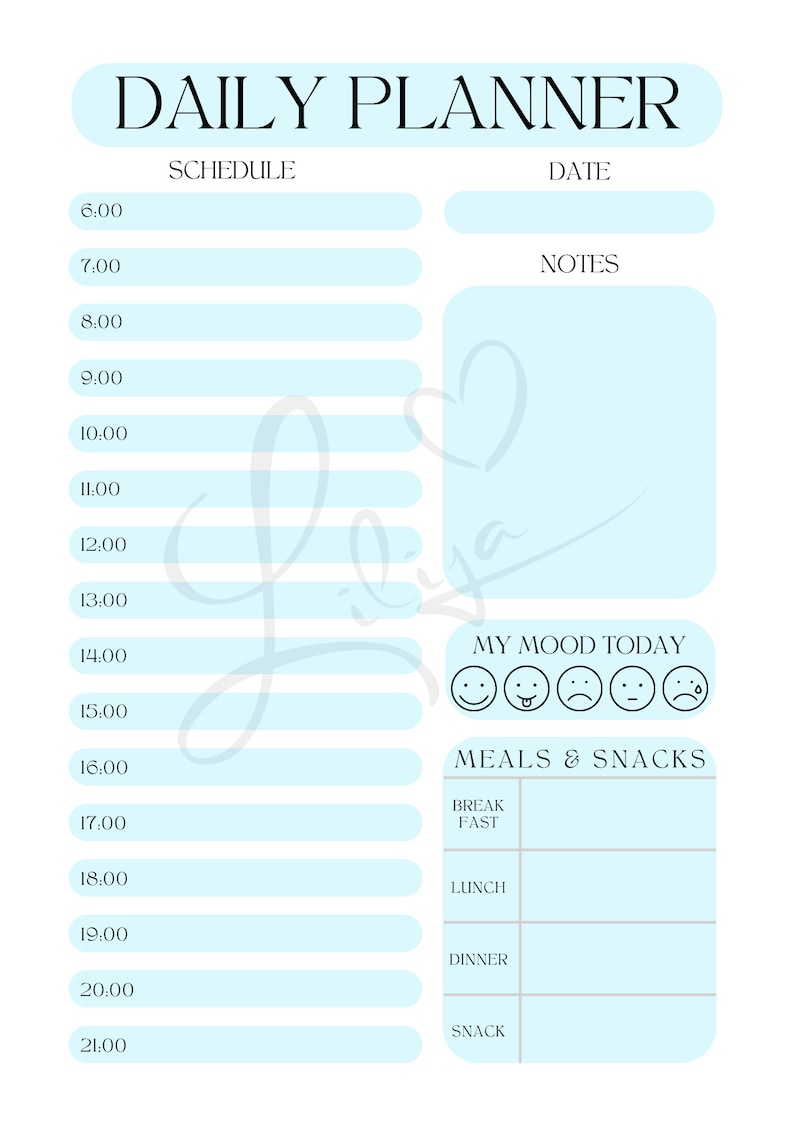Daily Planner Printable, ADHD, Routine, Planner, A4, Minimalistic - Etsy