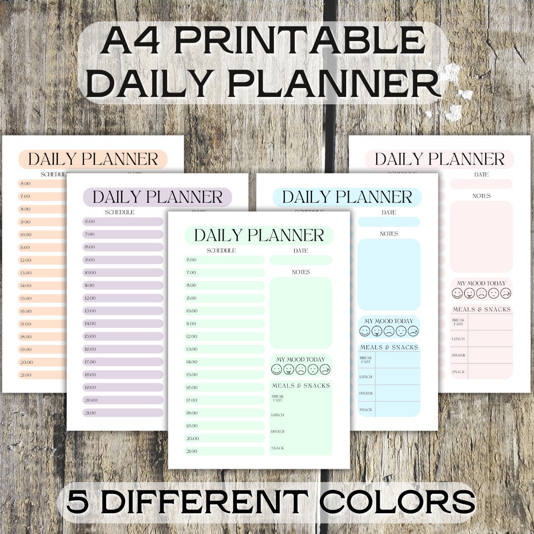 Daily Planner Printable, ADHD, Routine, Planner, A4, Minimalistic - Etsy
