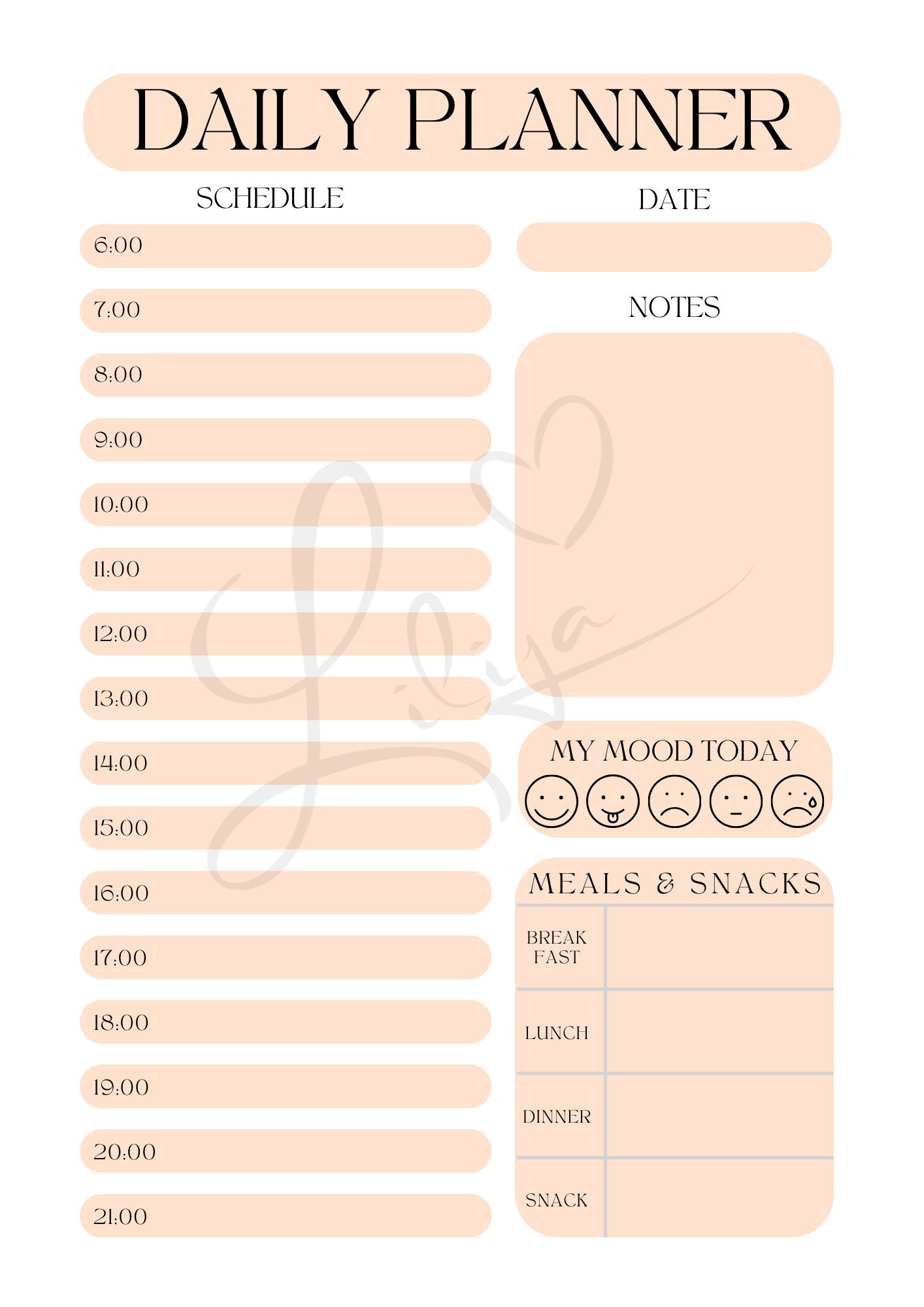 Daily Planner Printable, ADHD, Routine, Planner, A4, Minimalistic - Etsy