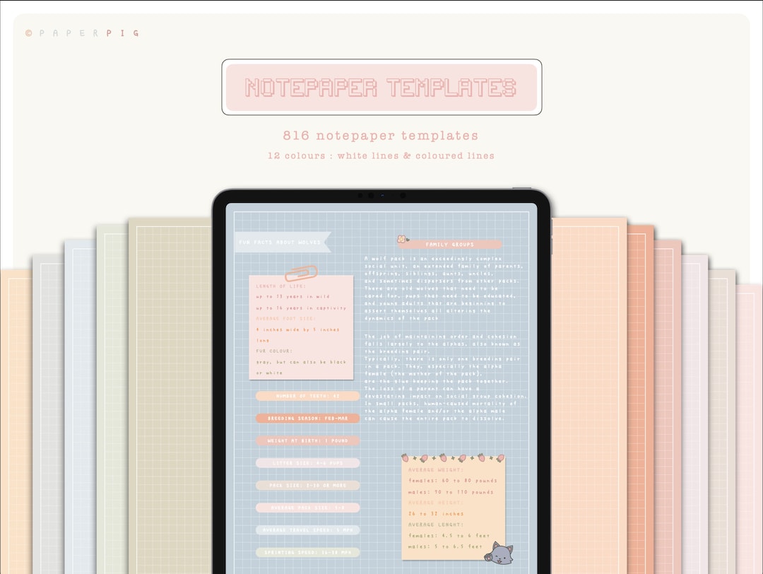 Digital Notepaper Templates | Student Notepaper | Notetaking Templates ...