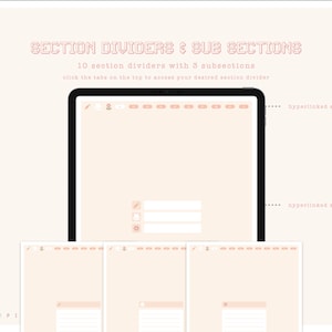 Digital Notebook, Cute Notebook With 10 Hyperlinked Tabs, Digital ...