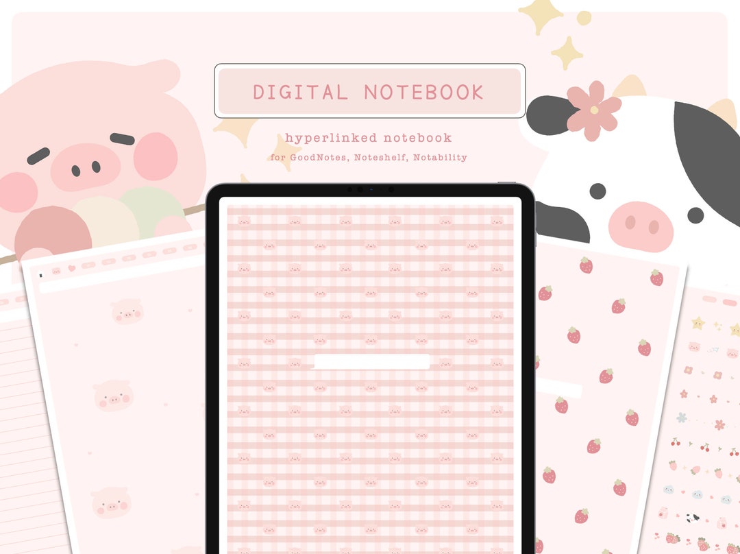 Digital Notebook | Kawaii Notebook | 10 Hyperlinked Tabs | Goodnotes ...