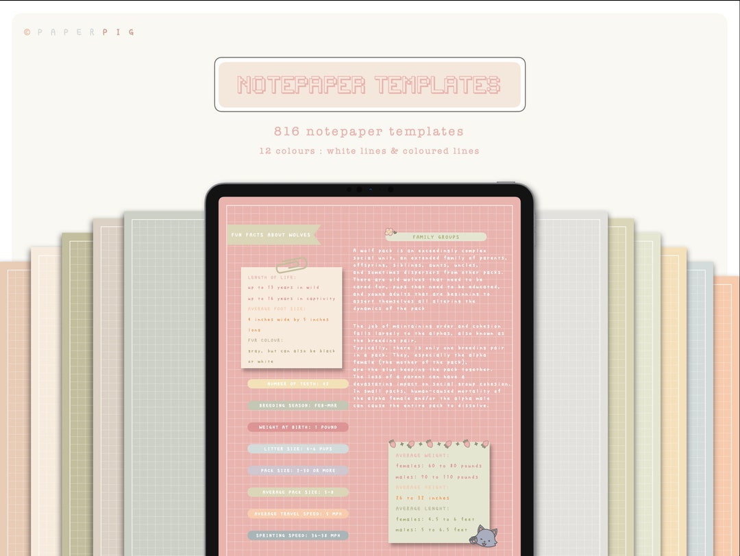 Digital Notepaper Templates | Student Notepaper | Notetaking Templates ...