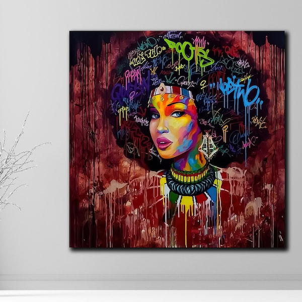 Black Woman Afro Graffiti - Etsy