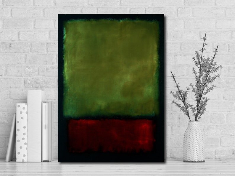 Mark Rothko Green and Red Canvas Painting Mark Rothko Style - Etsy