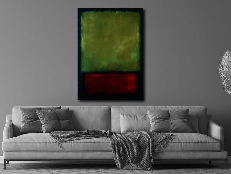 Mark Rothko Green and Red Canvas Painting Mark Rothko Style - Etsy