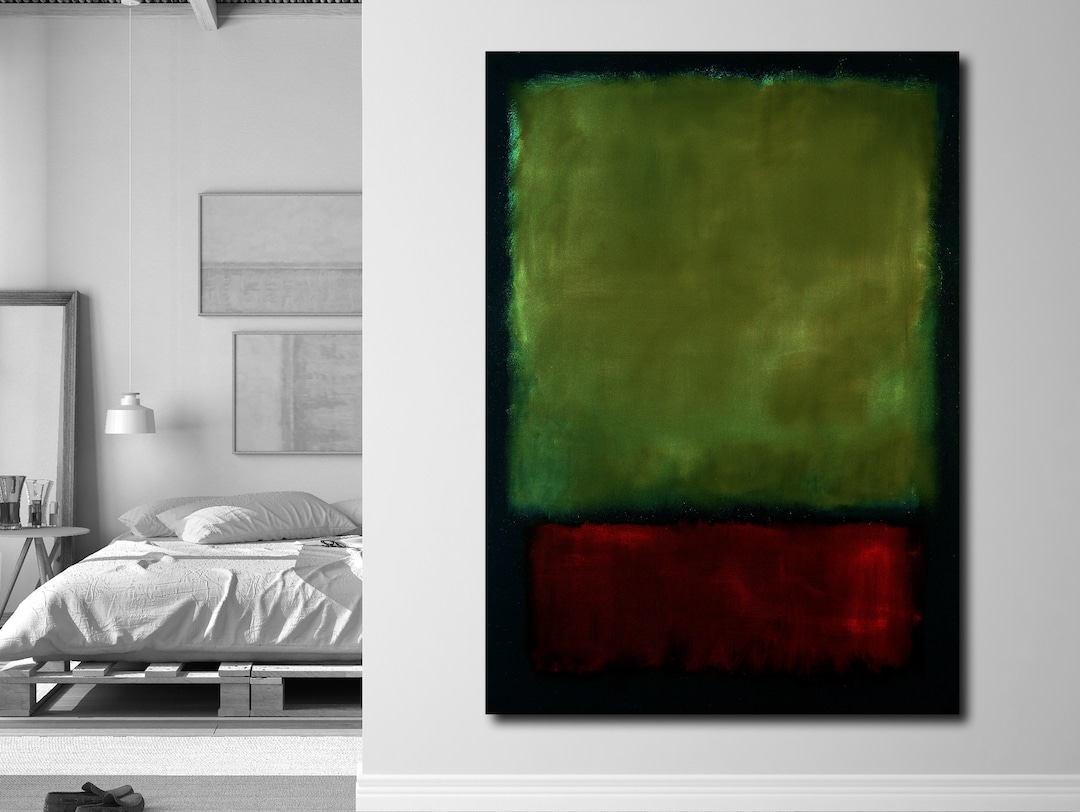 Mark Rothko Green and Red Canvas Painting, Mark Rothko Style Canvas ...