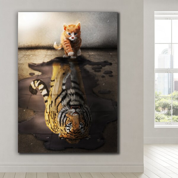 Cat Reflection Tiger - Etsy
