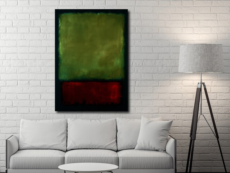 Mark Rothko Green and Red Canvas Painting Mark Rothko Style - Etsy