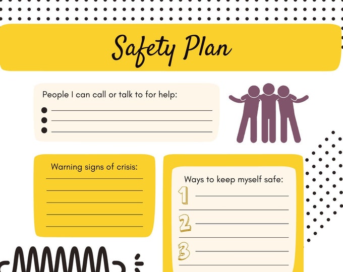 Digital Download Safety Plan for Kids and Teens; Mental Health; Crisis ...