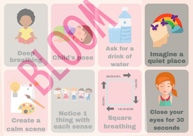 Classroom Calming Flashcards; Use in Calming Corner in Classroom or ...