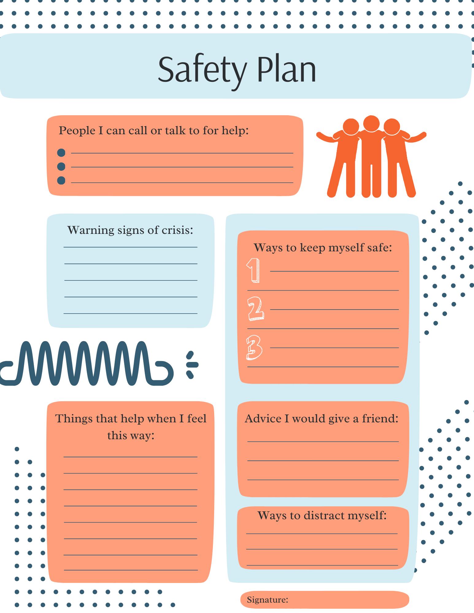 Digital Download Safety Plan for Kids and Teens; Mental Health; Crisis ...