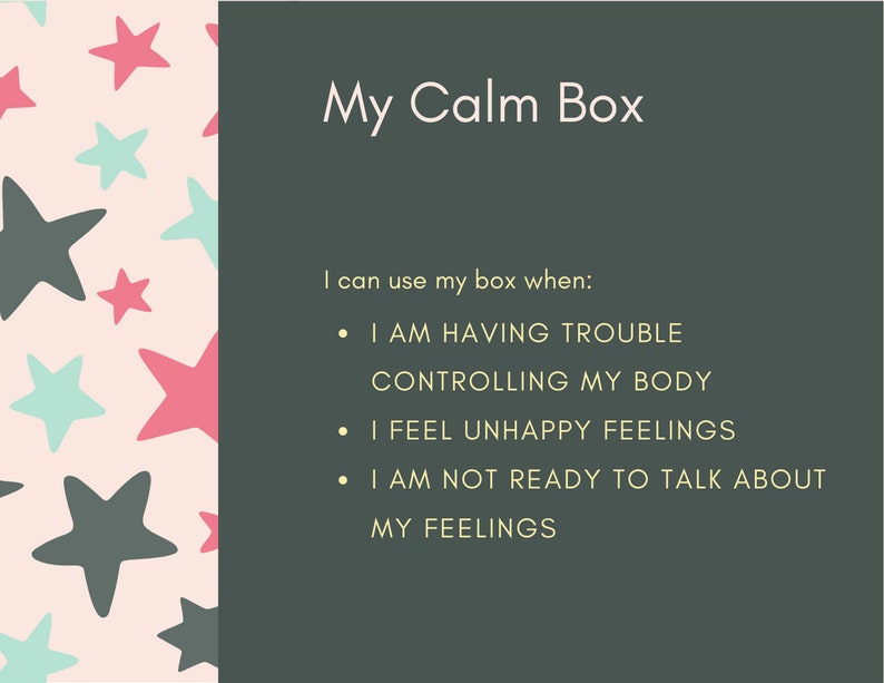 Create a Calm Box for Kids; Coping Skills; CBT; Therapy Box; Printable ...