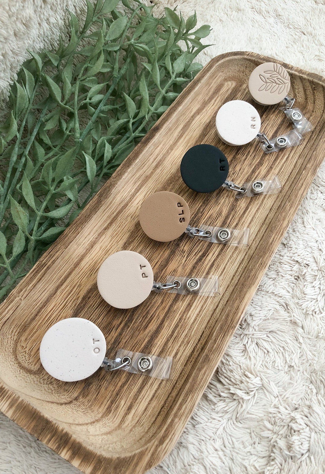 Minimalist Neutral Badge Reels - Handmade Polymer Clay - Etsy