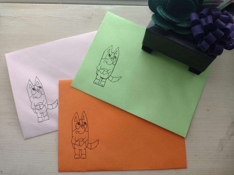 Hand-drawn Bluey Envelopes- Perfect for Kids' Invitations and Special ...
