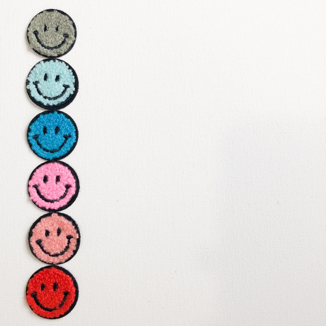 Smiley Face Chenille Iron on Patch Smiley Towel Patch | Etsy