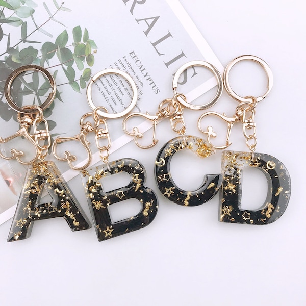 Resin Letter Keychain - Etsy