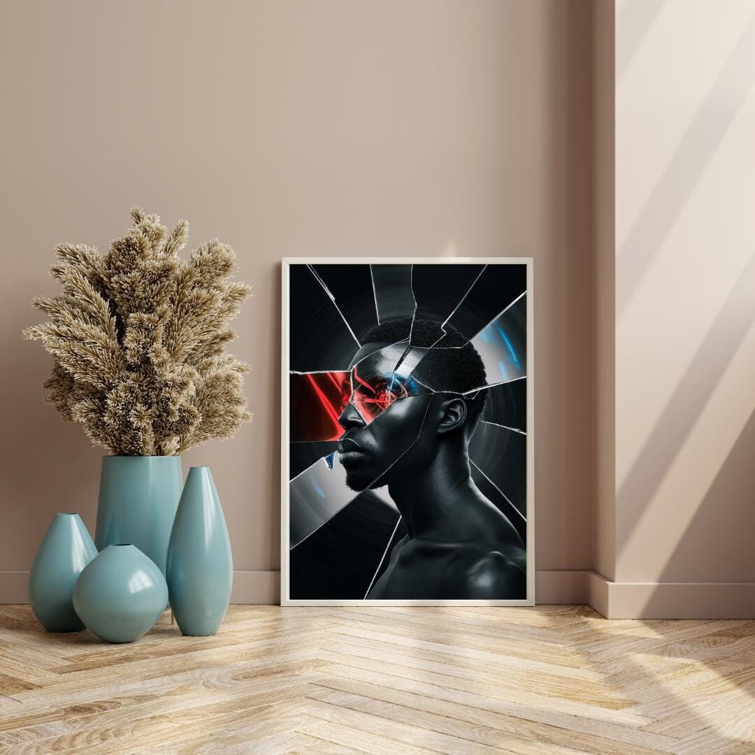 Modern Black Man Art Print: Abstract Fashion Portrait (digital Download ...