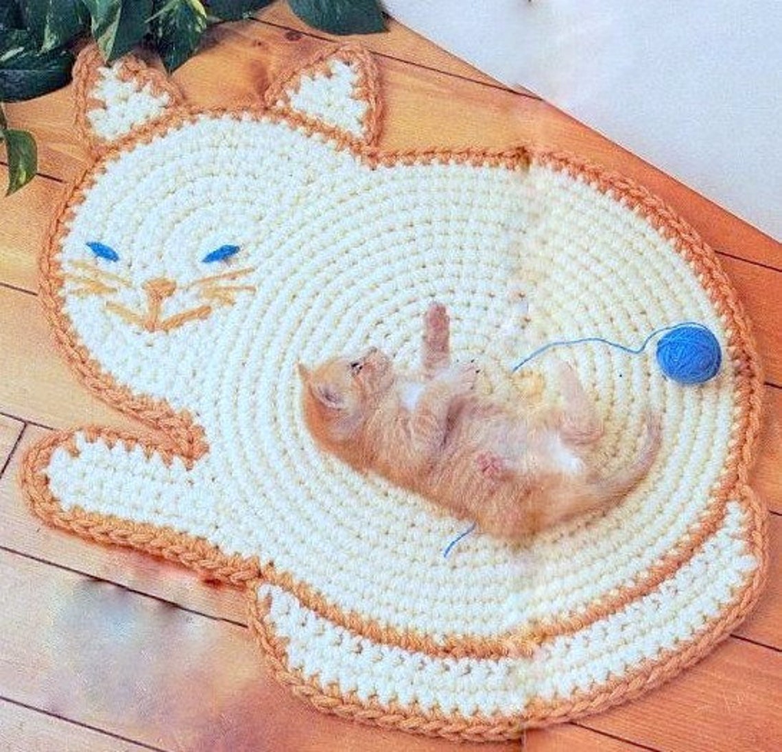 INSTANT DOWNLOAD PDF Vintage Crochet Pattern Cat Rug Mat Pet - Etsy