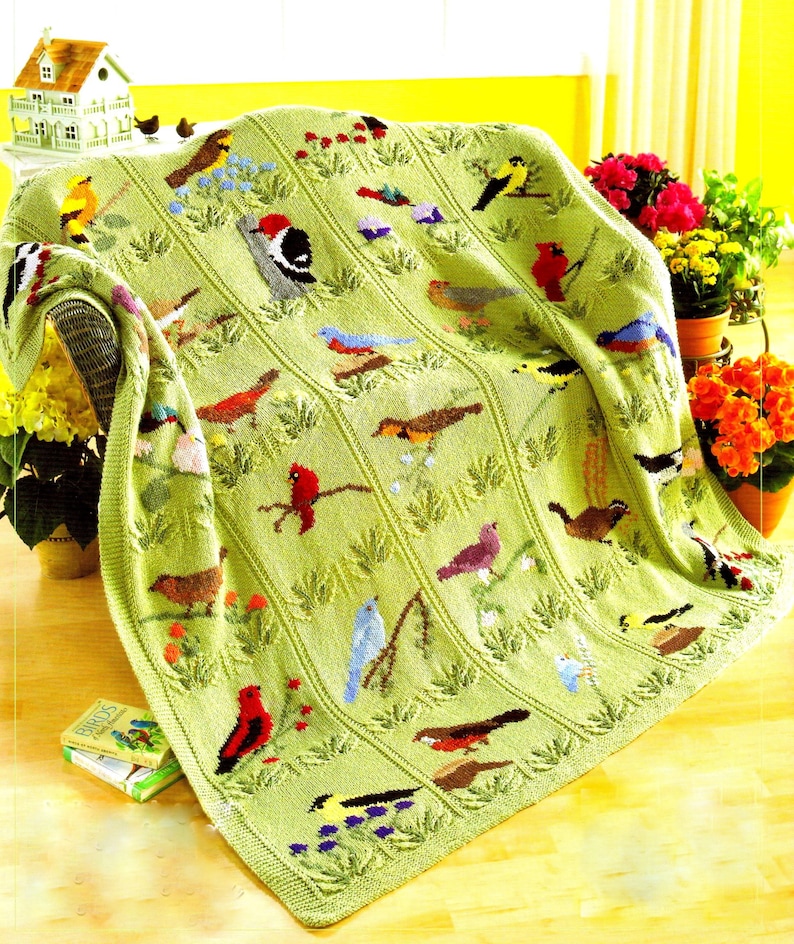 RETIREMENT SALE *** Vintage Knitting and Duplicate Stitch Pattern Bird ...