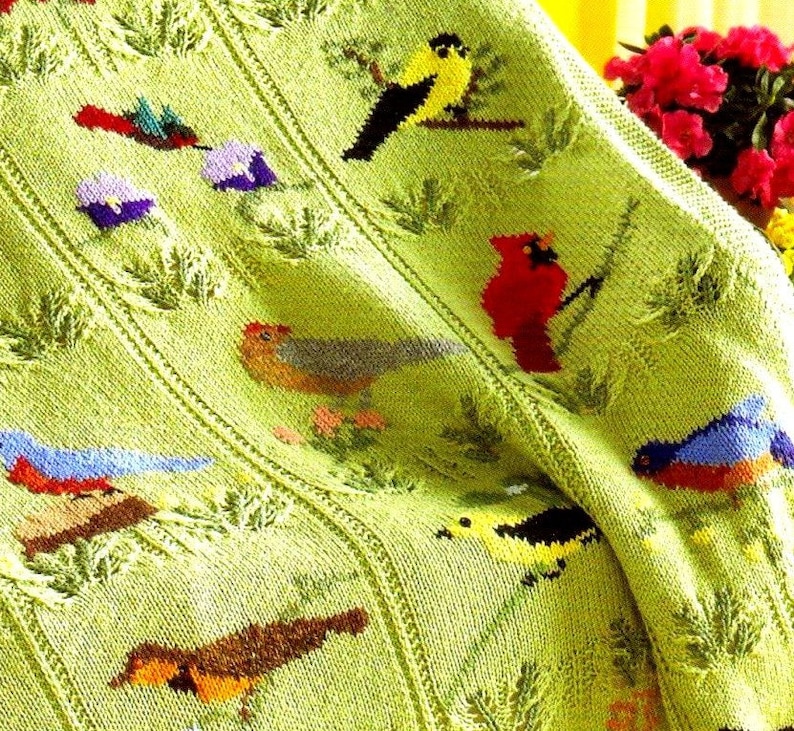 RETIREMENT SALE *** Vintage Knitting and Duplicate Stitch Pattern Bird ...