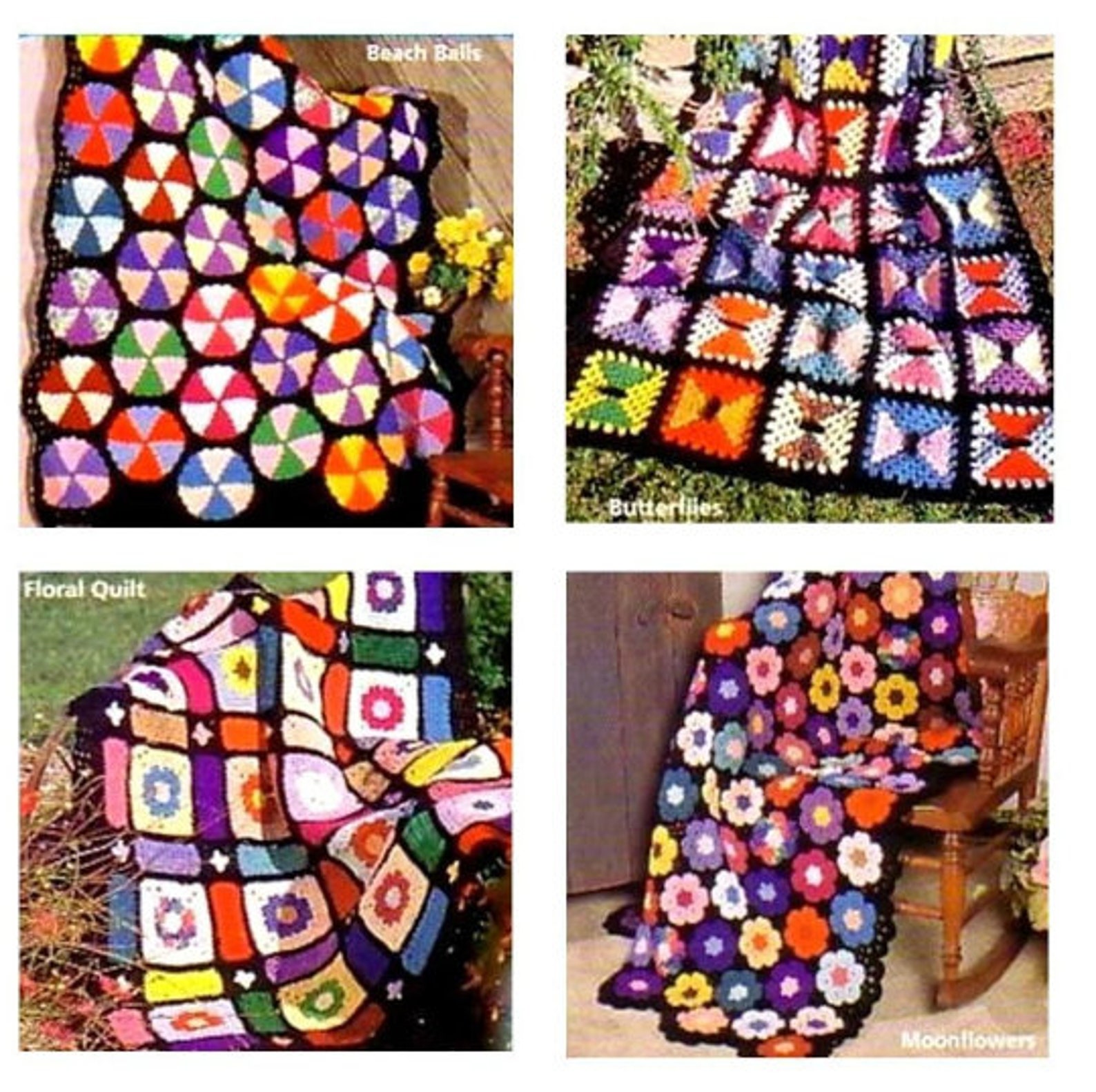 RETIREMENT SALE *** Vintage Crochet Pattern for Seven Scrap Afghans ...