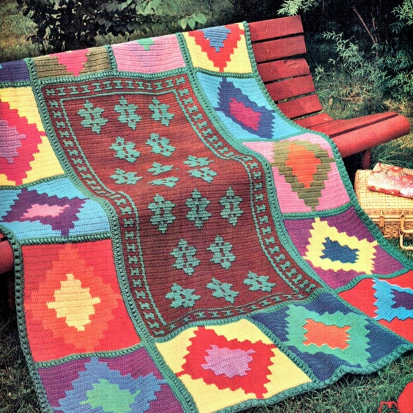 Crochet Blanket Aztec - Etsy